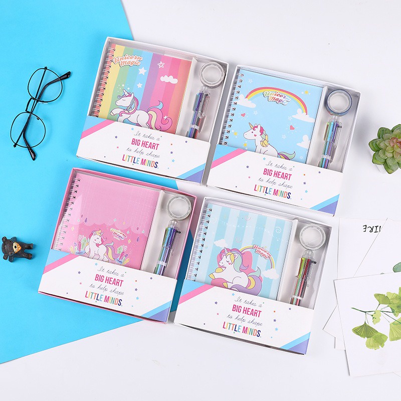 Notebook Gift Set with Pen & Tape Cute Notebook Notepad Kids Goodie Bag ...