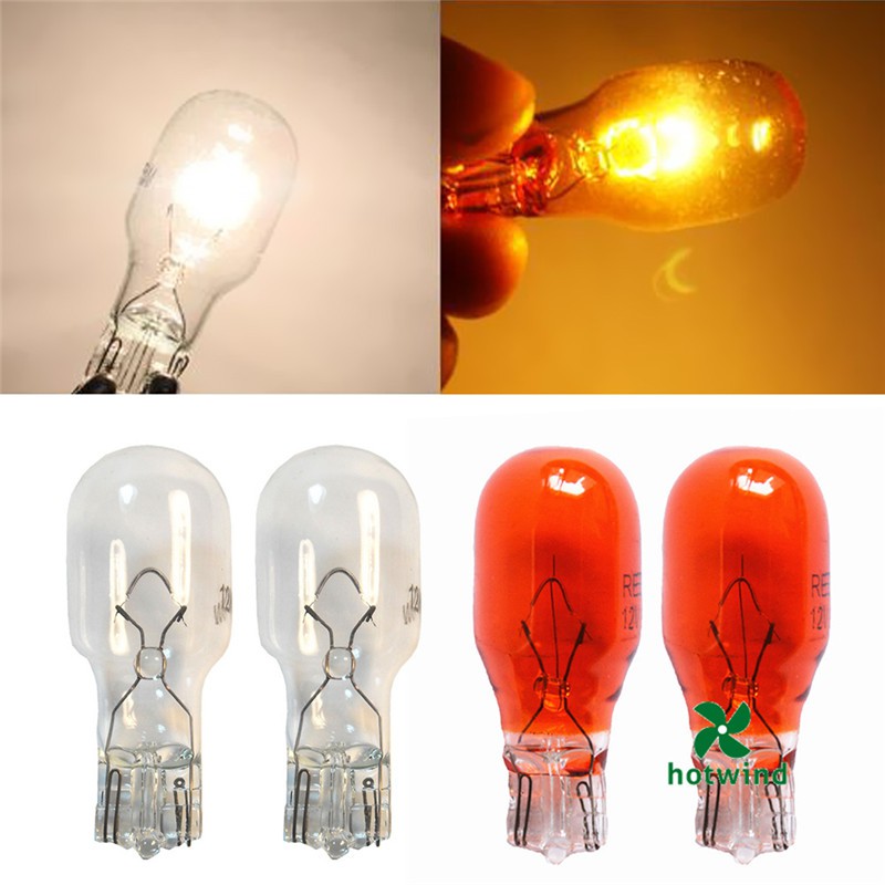 2Pcs Car Glass T15 W16W Halogen Bulb Interior Light Car White/Amber 12V ...