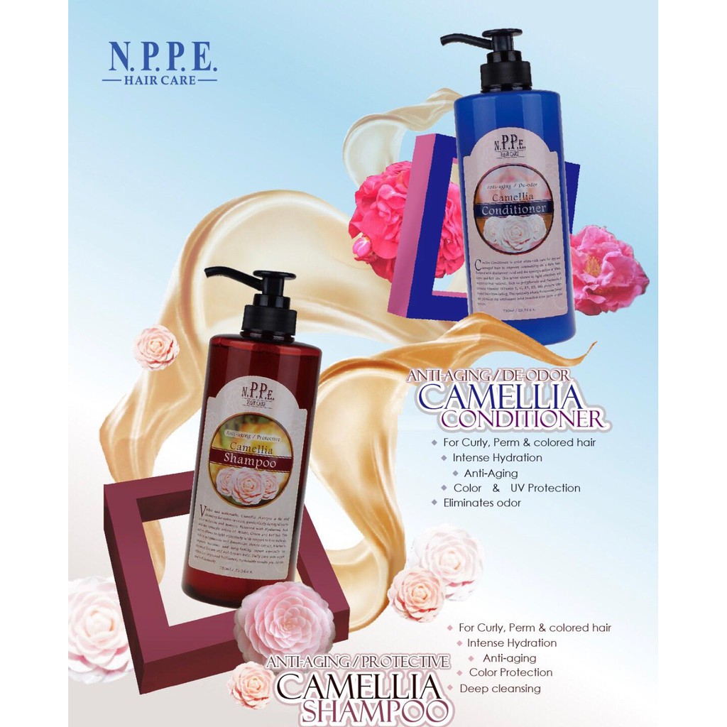 NPPE Camellia Shampoo + Conditioner (750ml) | Shopee Singapore