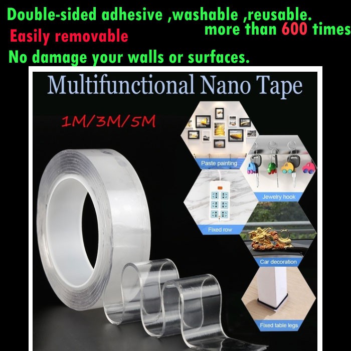 New Multifunctional Double-Sided Adhesive Nano Tape Traceless Washable ...