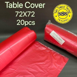 Alas Meja Plastic 20 Keping & Disposable Plastic Table Cover 20Pcs ...