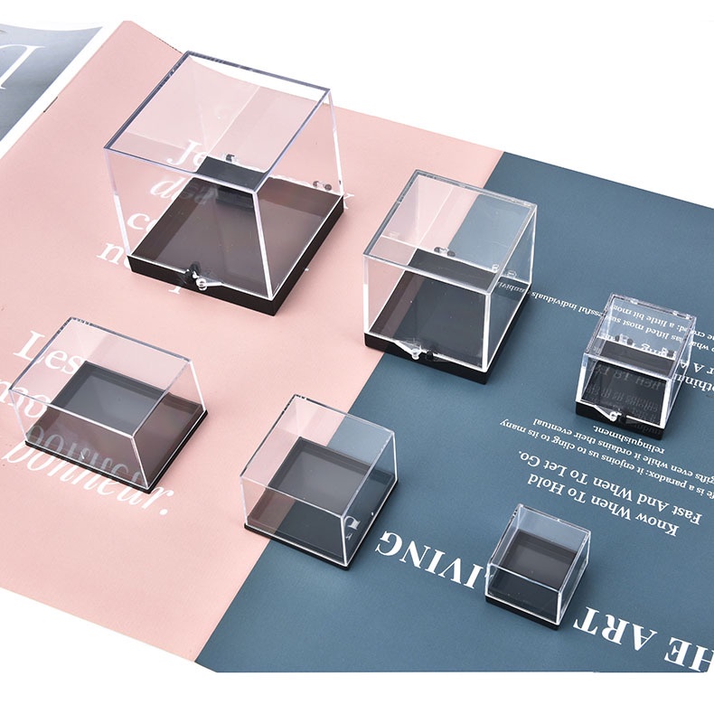 Cat Mine Box Mineral Label Box Square Transparent Acrylic Box Specimen ...