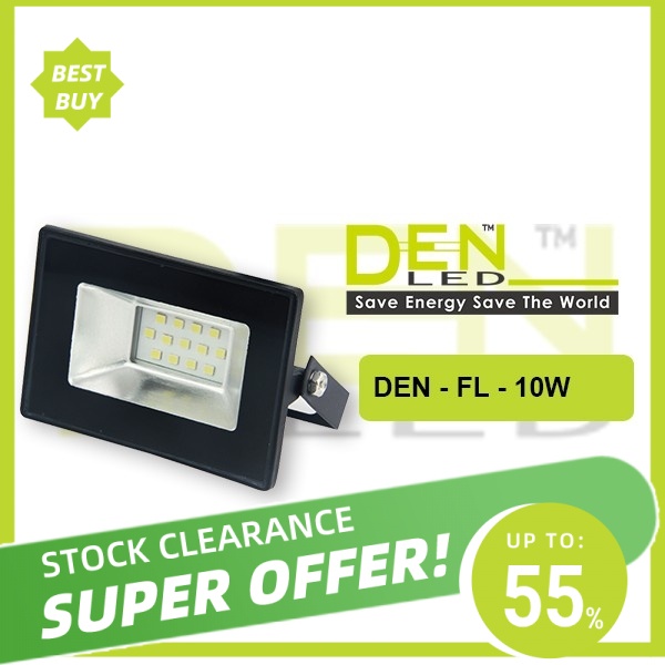 DEN LED Flood Light Spotlight 10W (6500K Daylight, 2700K Warm White ...