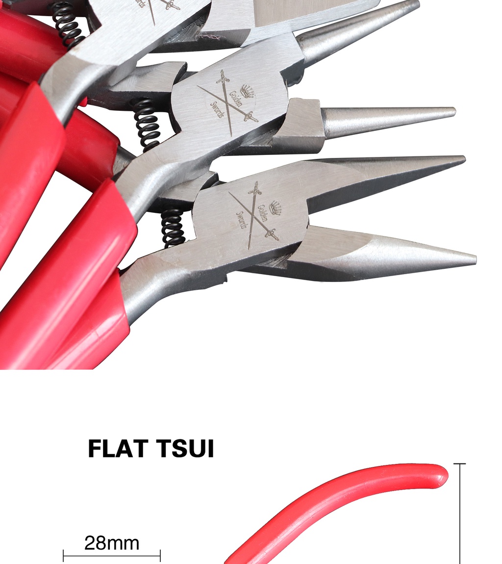 Precision Needle Nose Pliers with Spring-Loaded Flat Round Jaws and ...