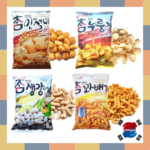 Korean Traditional Snacks 300g Injeolmi Snack Rice Cake Flavor / Ginger ...