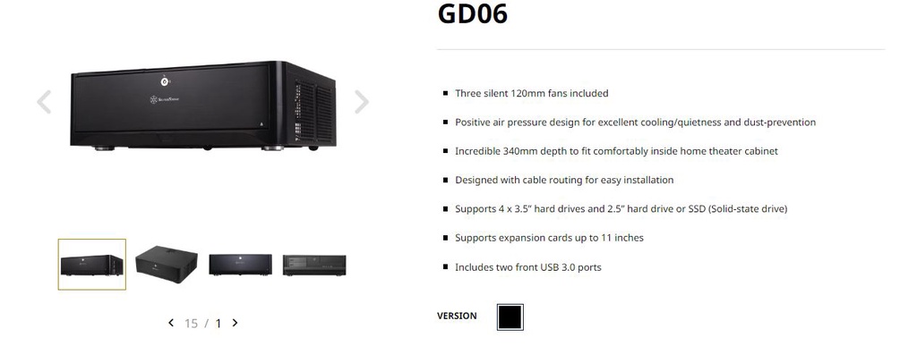 SILVERSTONE GD06 Micro-ATX, Mini-DTX, Mini-ITX, Aluminum front door (1 ...