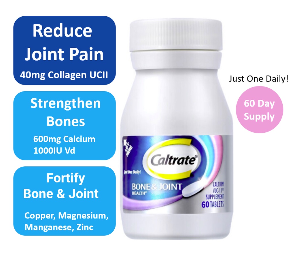 👍Caltrate Bone & Joint Health 60 Tablets UCII & Calcium & Minerals ...