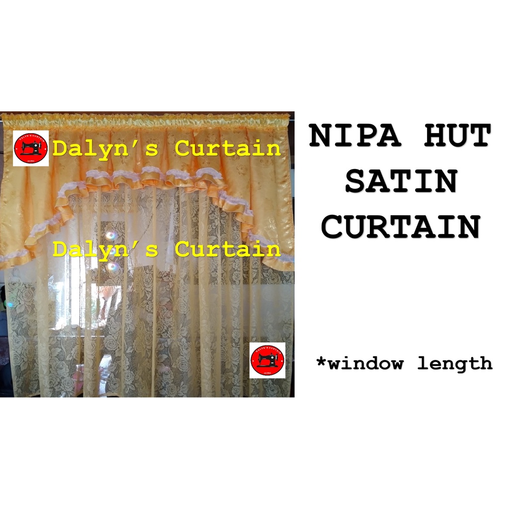 NIPA HUT SATIN PANEL CURTAIN (WINDOW SIZE) | Shopee Singapore