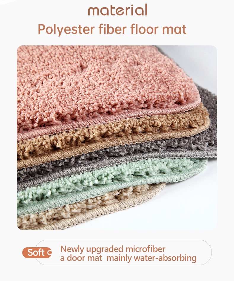 Bathroom anti-slip floor mat polyester fiber carpet 40x60cm | Shopee ...