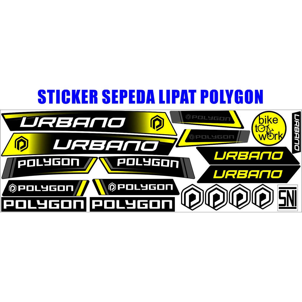Folding BIKE STICKER STRIPING URBANO POLYGON STICKER | Shopee Singapore