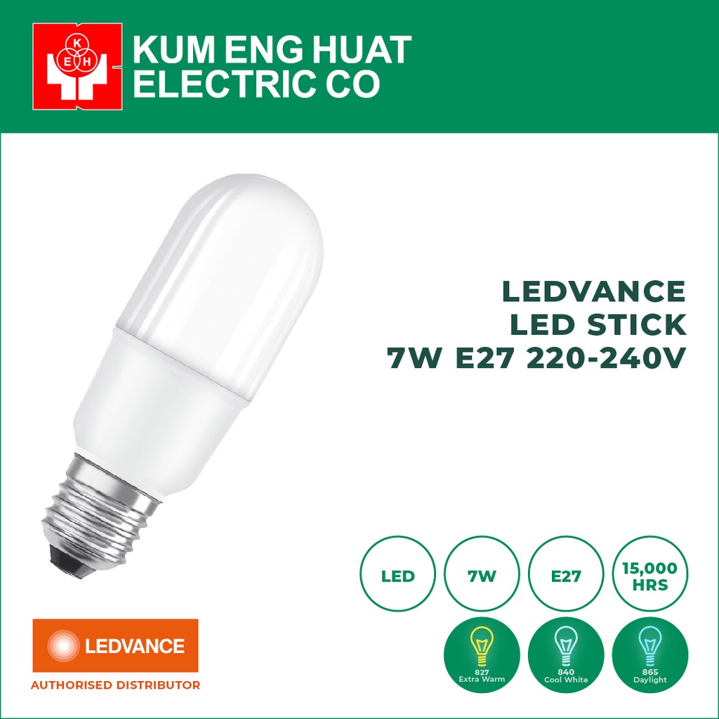 LEDVANCE LED STICK 7W E27 220-240V (827/840/865) - BULB SERIES | Shopee ...