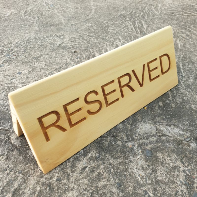 Laser engraved wooden Reserved table, pre-order table table | Shopee ...