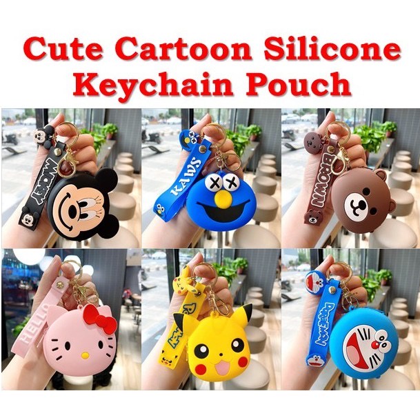[SG Ready Stocks] Cute Cartoon Silicone Keychain Pouch/Trace Together ...