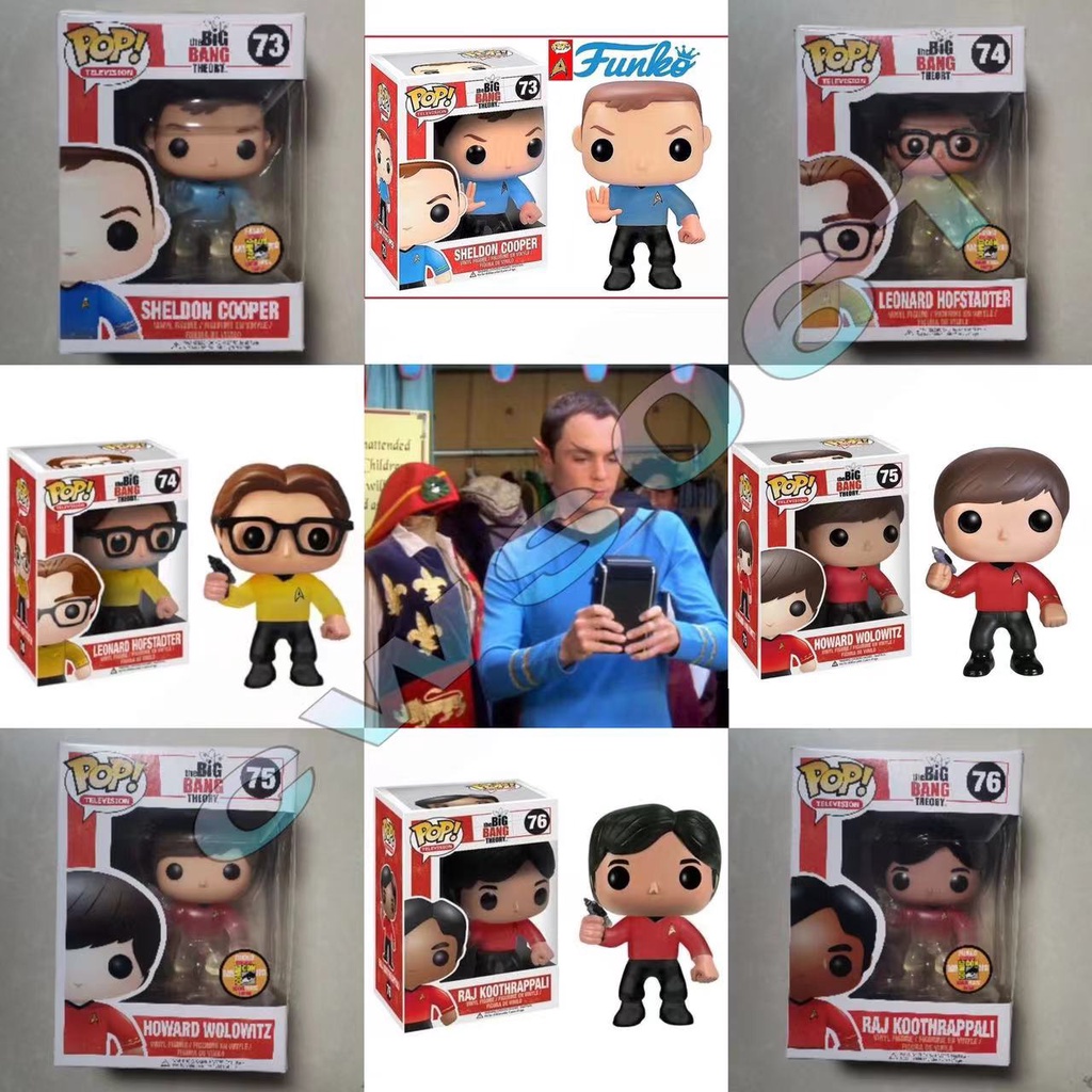 FUNKO POP The Big Bang Theory Vinyl Figures Sheldon/Leonard/Howard/Raj ...