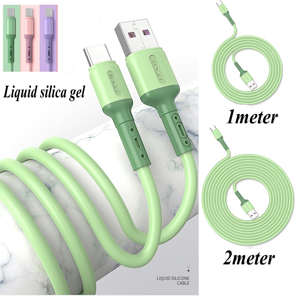 2 meter】 5A fast charging cable type-C micro USB 1m liquid silica gel ...