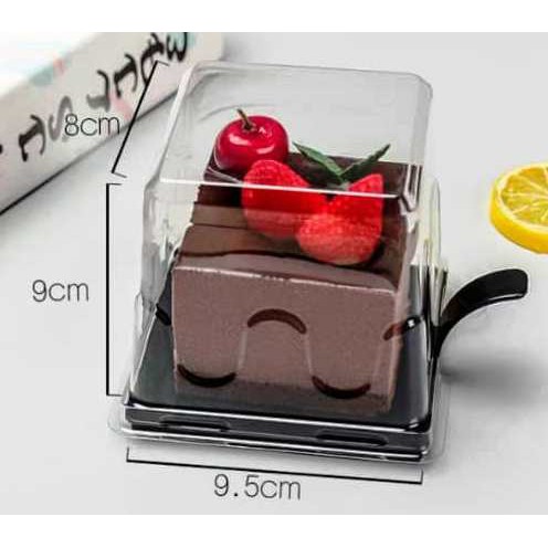 1 set Square Plastic packaging container mousse cake box with black ...
