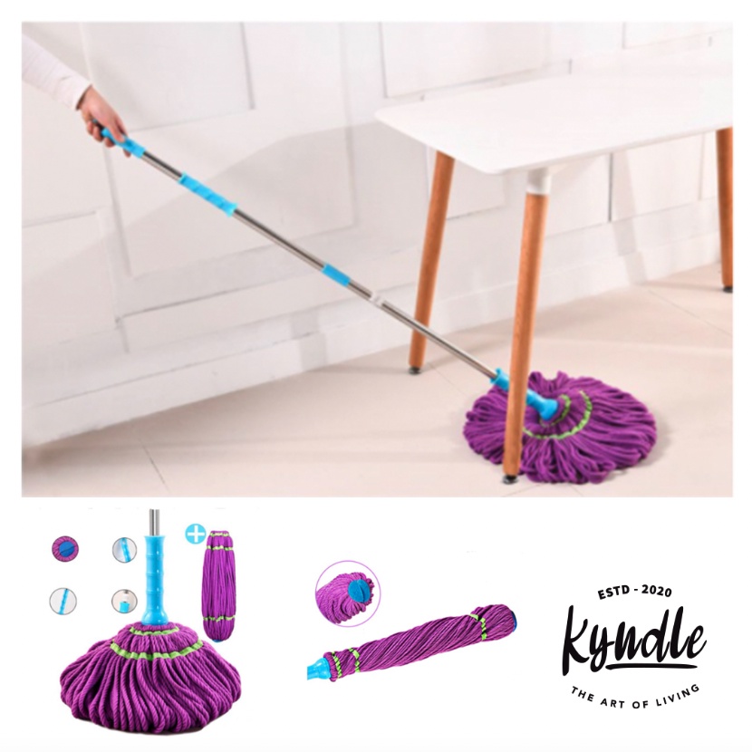Spin Mop Retractable & self-twisting - Random Colour | Shopee Singapore