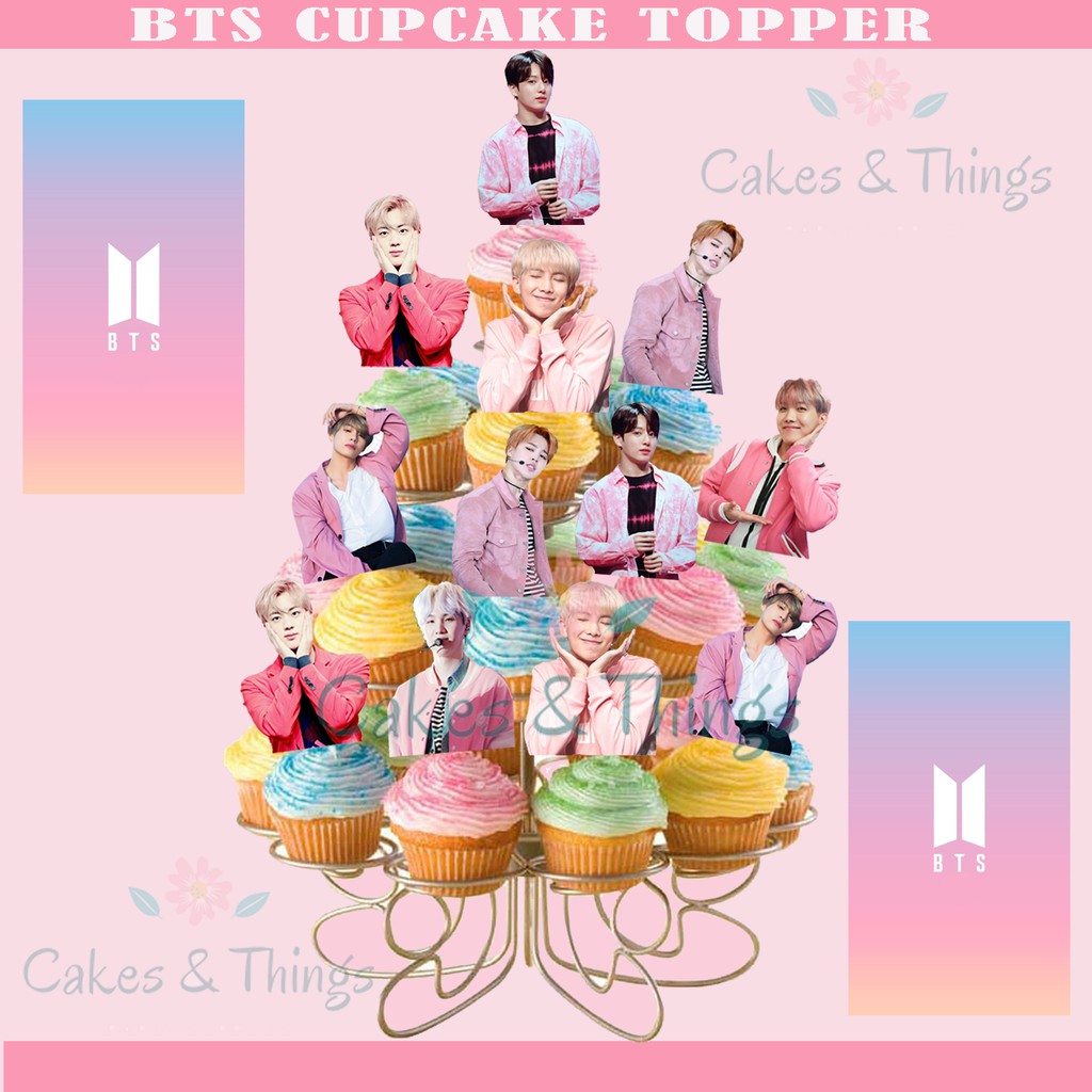 BTS Dynamite Cupcake Topper (2 inch) | Shopee Singapore