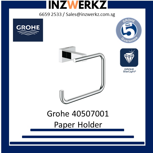 Grohe 40507001 Essentials Cube Toilet Paper Holder Wall Mounted | Shopee Singapore
