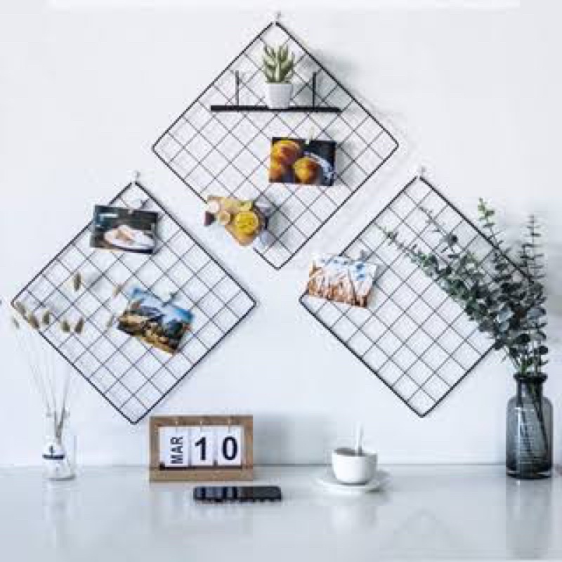 Hijang Faceted Room Wall Decoration Aesthetic Grid Wall Box Display ...