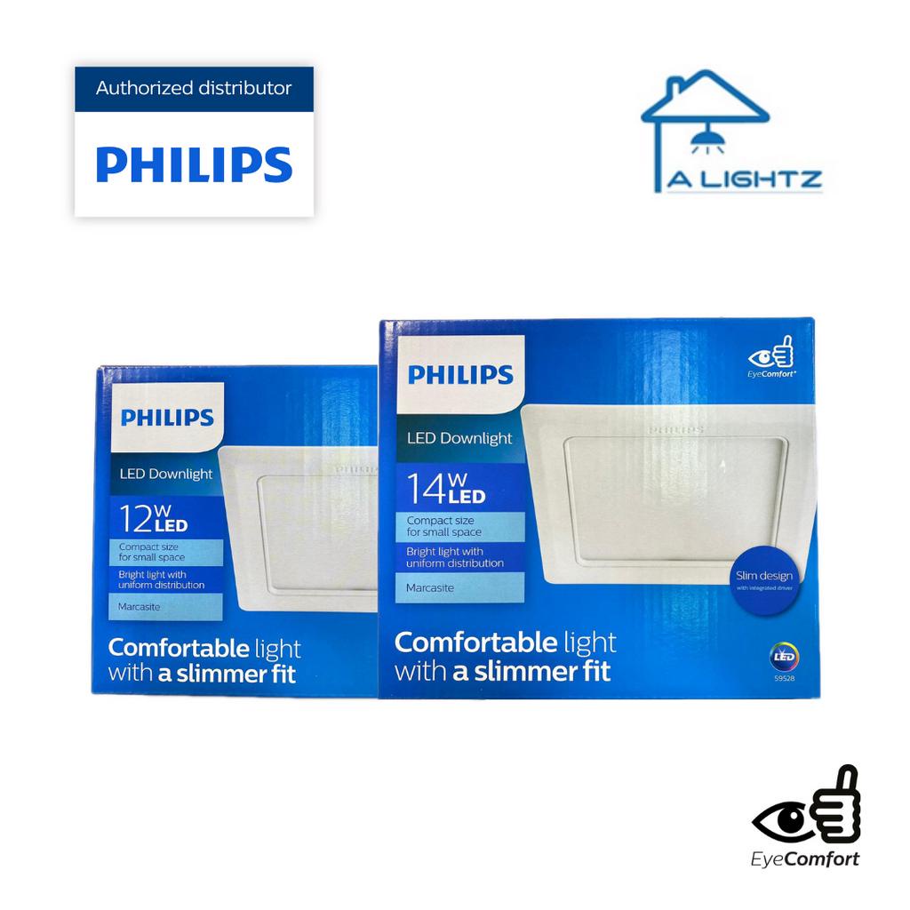 Philips Marcasite 59527/59528 Recessed Downlight 12W/14W Square (BUNDLE ...