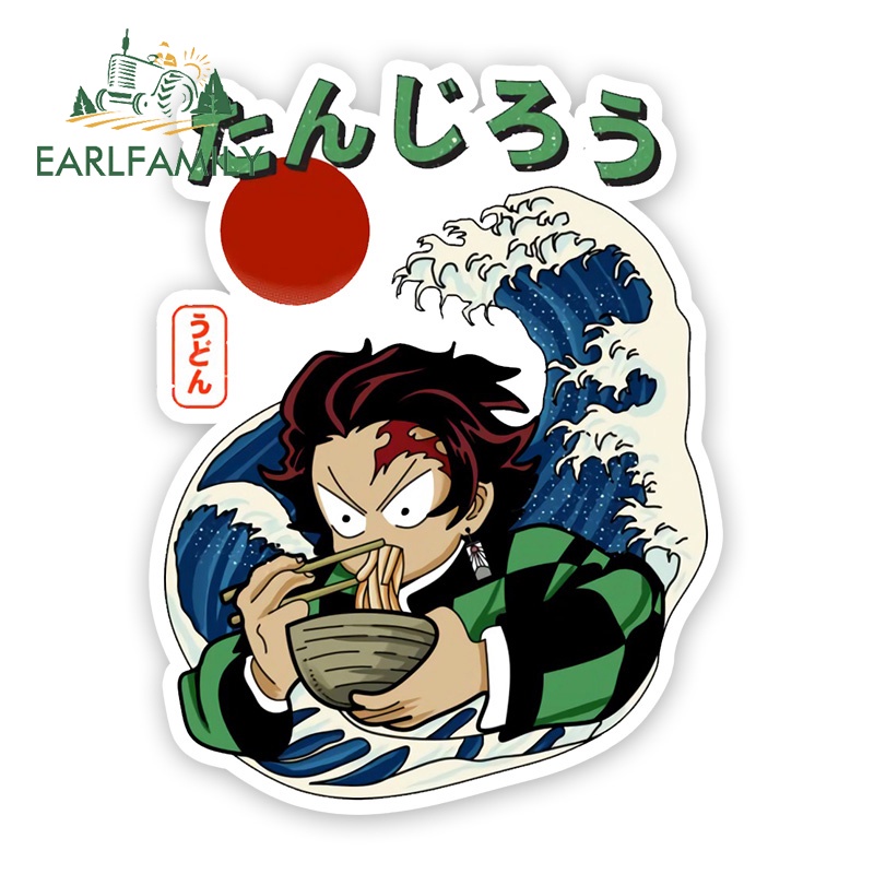 EARLFAMILY 13cm x 13cm Kamado Tanjirou Car Sticker JDM Vinyl Material ...