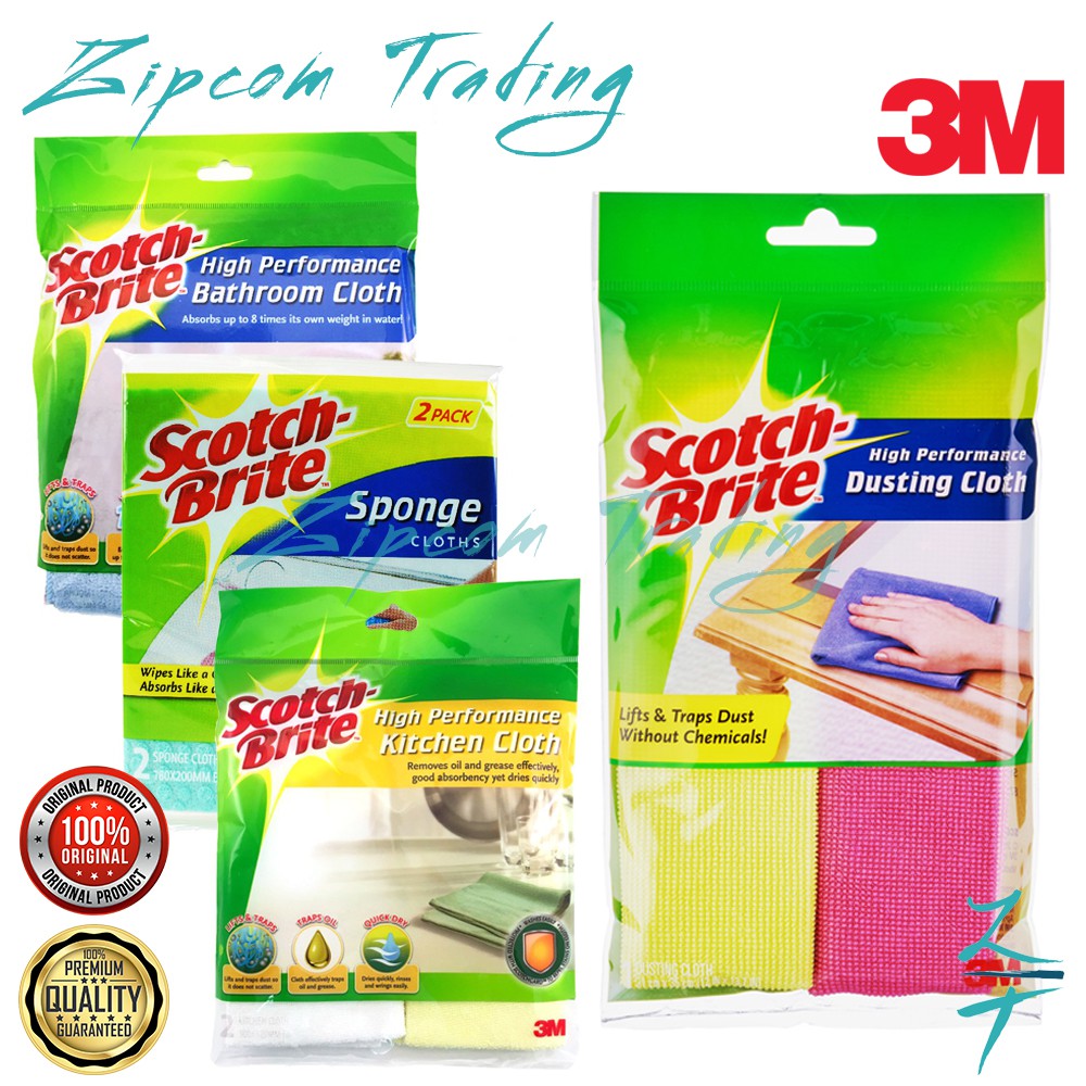 3M High Performance Microfiber Dusting / Kitchen / Bathroom / Sponge ...
