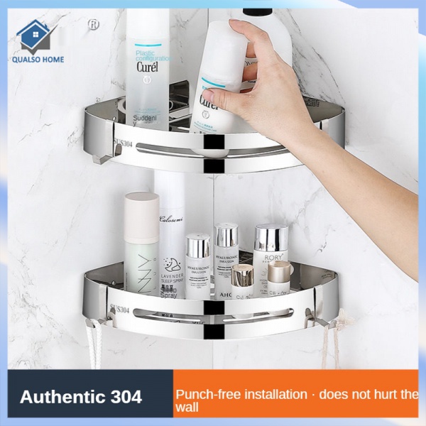 【SG STOCK】Toilet rack 304 stainless steel tripod bathroom corner rack ...