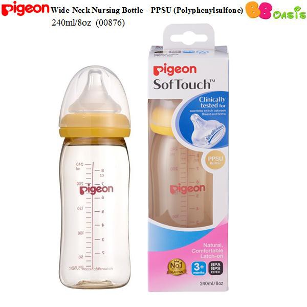Pigeon Wide-Neck Nursing Bottle 240ml – PPSU (Polyphenylsulfone) | Shopee Singapore