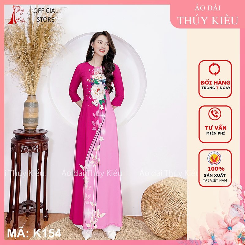 Ready-to-wear ao dai with traditional, beautiful and innovative design for women CNY with purple ...