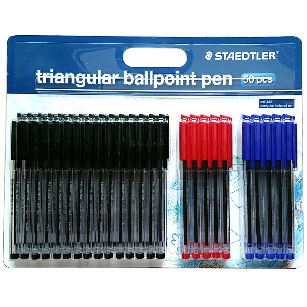 Staedtler Triangular Ballpoint Pen 50Pcs | Shopee Singapore