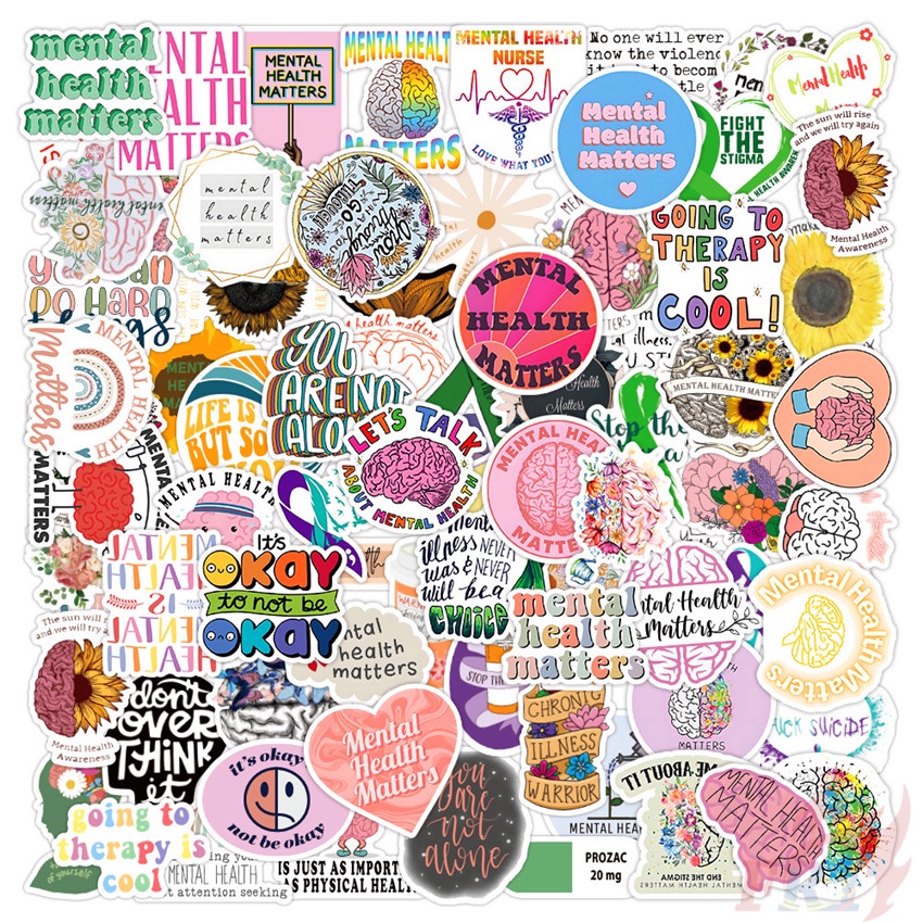 100Pcs/Set Mental Health Awareness Slang Series A Stickers DIY Fashion ...
