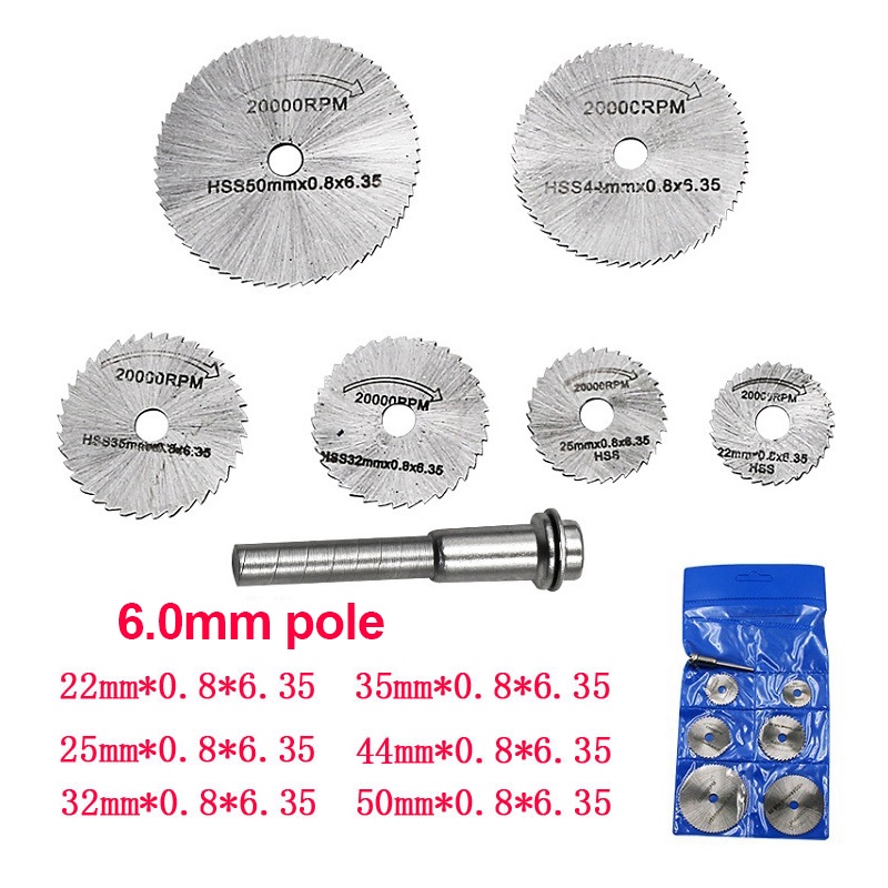 7pcs set Mini HSS Circular Saw Blade Rotary Tool For Dremel Metal ...