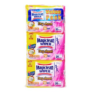 [Bundle of 3 x 20s] Magiclean Wiper Dry Sheet Value Pack | Shopee Singapore