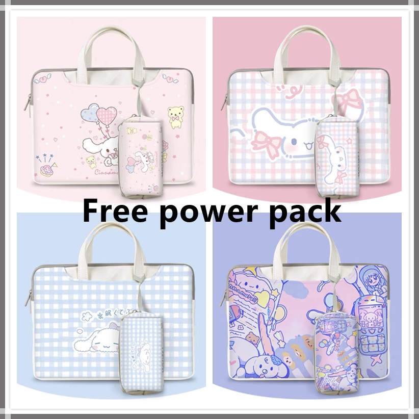 ⭐️with power pack⭐️PU Waterproof cinnamoroll Cartoon Sanrio laptop bag ...