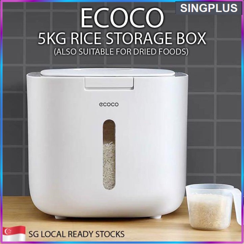 Ecoco 5L/10L Kitchen Nano Bucket Rice Buckets Insect-Proof Moisture ...