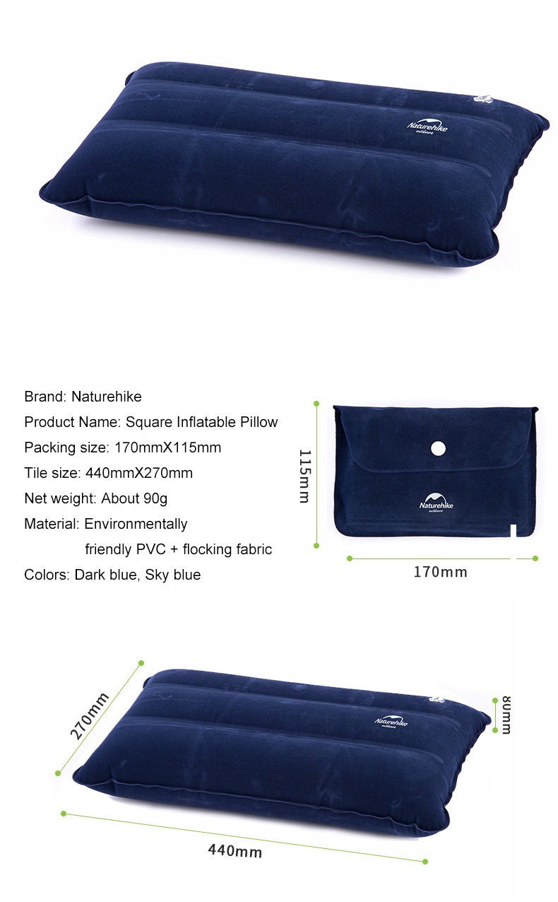 Naturehike Inflatable Travel Pillow Fast Portable PVC Inflatable Pillow ...