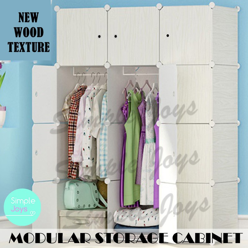Wood Prints DIY Modular Cube Storage Cabinet System Rack | Shopee Singapore