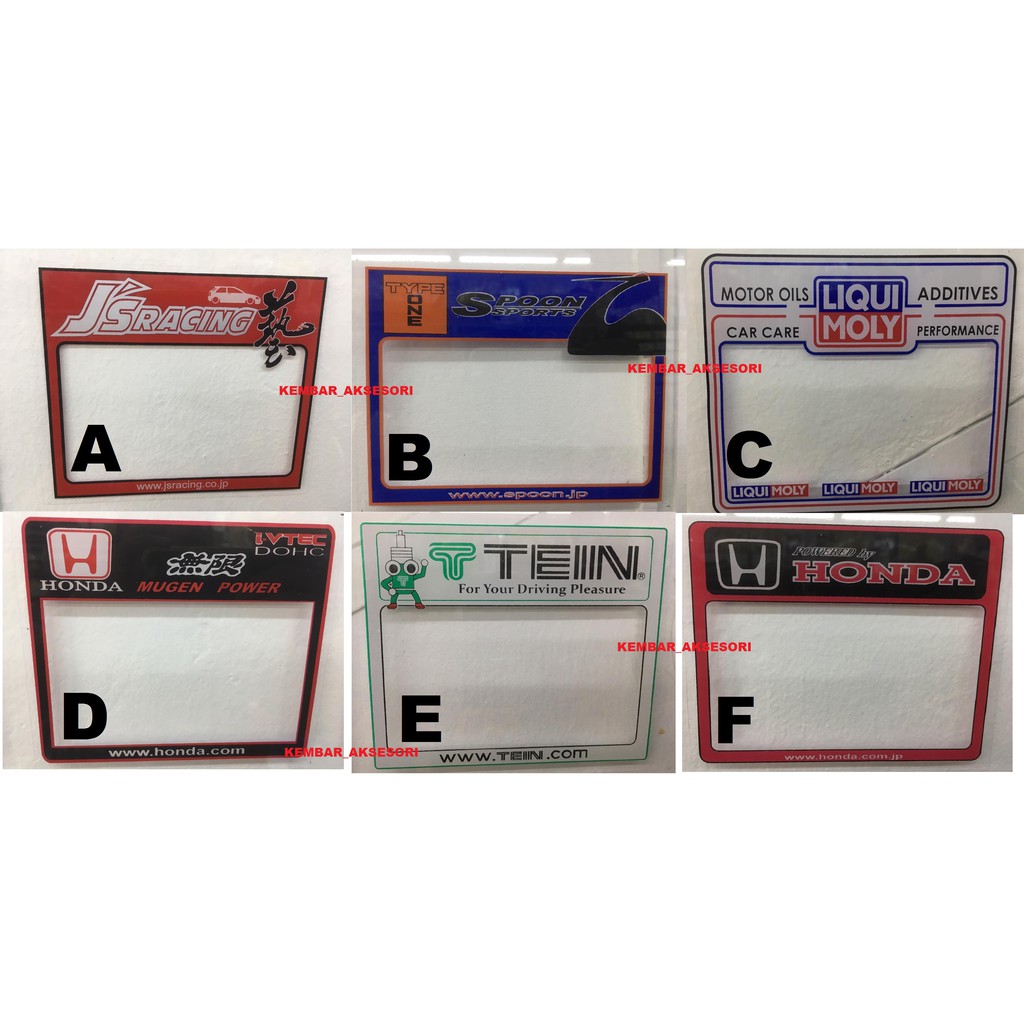 Sticker Roadtax cermin Kereta Honda Mugen Js Racing Type One Spoon ...