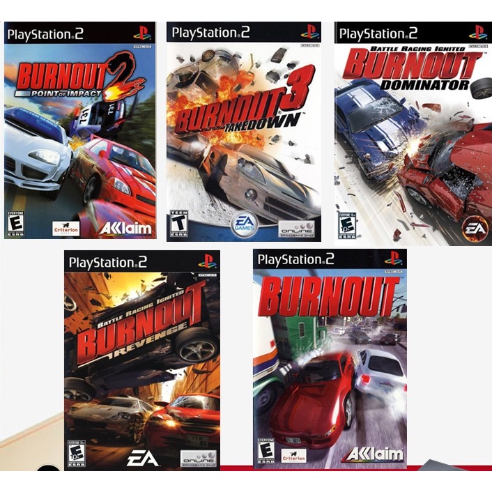 PS2 Burnout / Point of Impact / Takedown / Burnout Dominator / Burnout ...