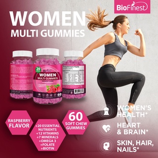 Biofinest Women MultiVitamins Gummy Supplement - 20 Minerals Vitamin A ...