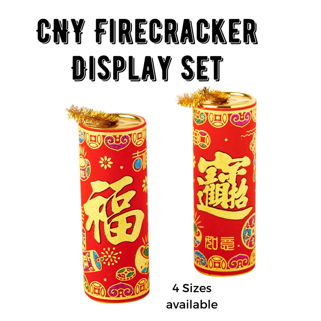 [SG Stock] 2pc CNY Firecracker Display Set Countertop 2pc Many Sizes ...
