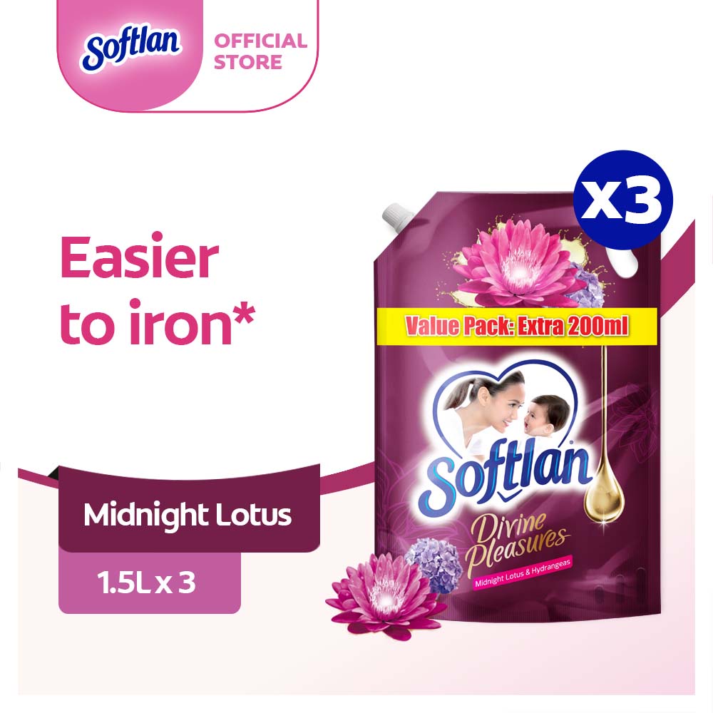 Softlan Divine Pleasures Midnight Lotus & Hydrangeas Fabric Softener 1 ...