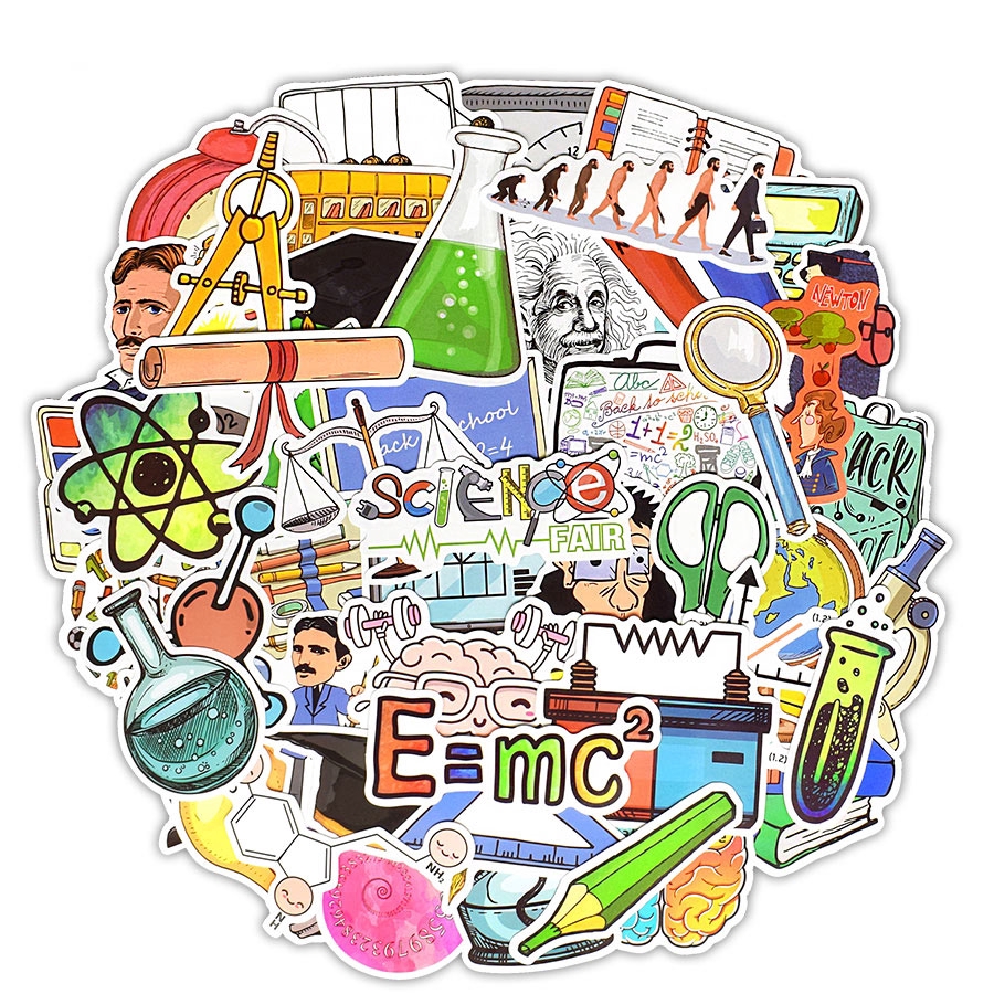 50 PCS Subject Science Stickers Back to School Class Lab Creative ...
