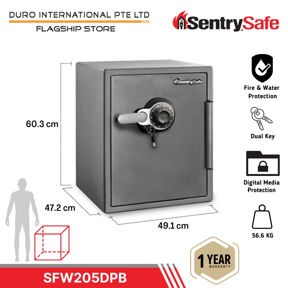 SentrySafe - SentrySafe SFW205DPB Combination Fire Security Safe ...