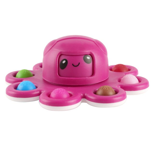 New Pop It Stress Relief Silicone Interactive Flip Octopus Change Faces ...