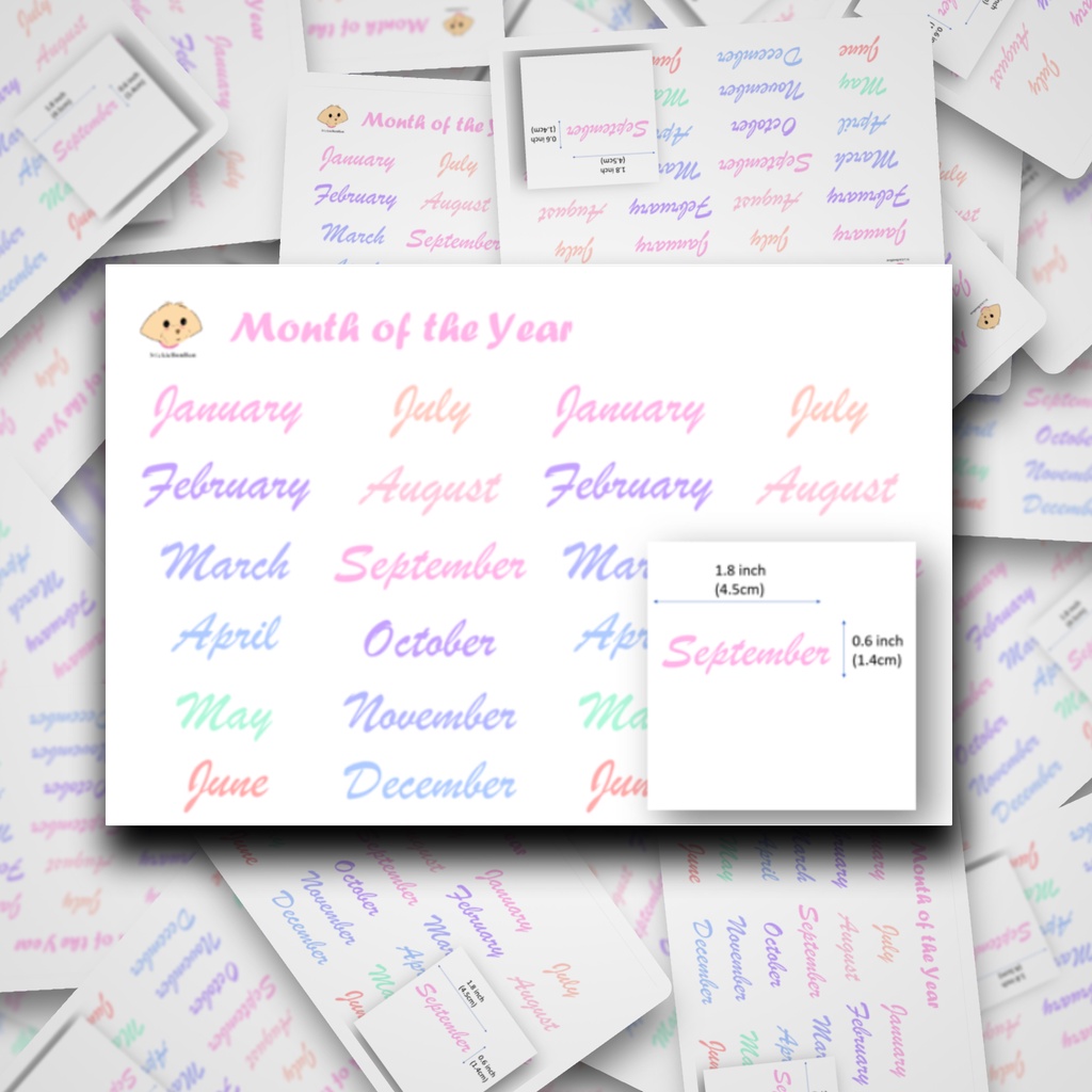 Colorful Month Header, Vinyl Planner Sticker | Shopee Singapore