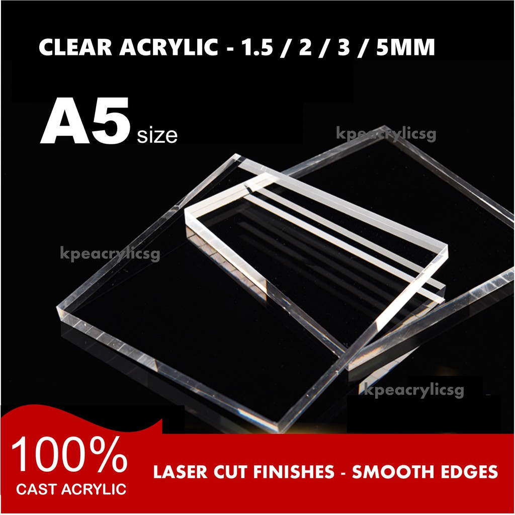 [Ready Stock] A5 Size - Clear Acrylic Sheet - Plexiglass - 1.5 / 2 / 3 ...