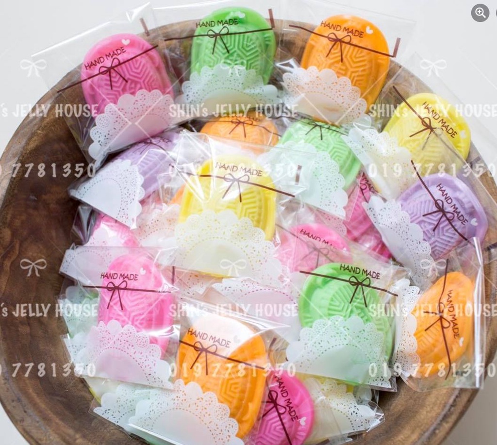 100pcs wrappers - self adhesive cookie bag transparent translucent food ...