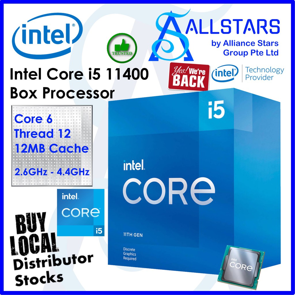 Intel Core i5 11400 / Intel 11400 11th Gen LGA1200 Box Processor (Core ...